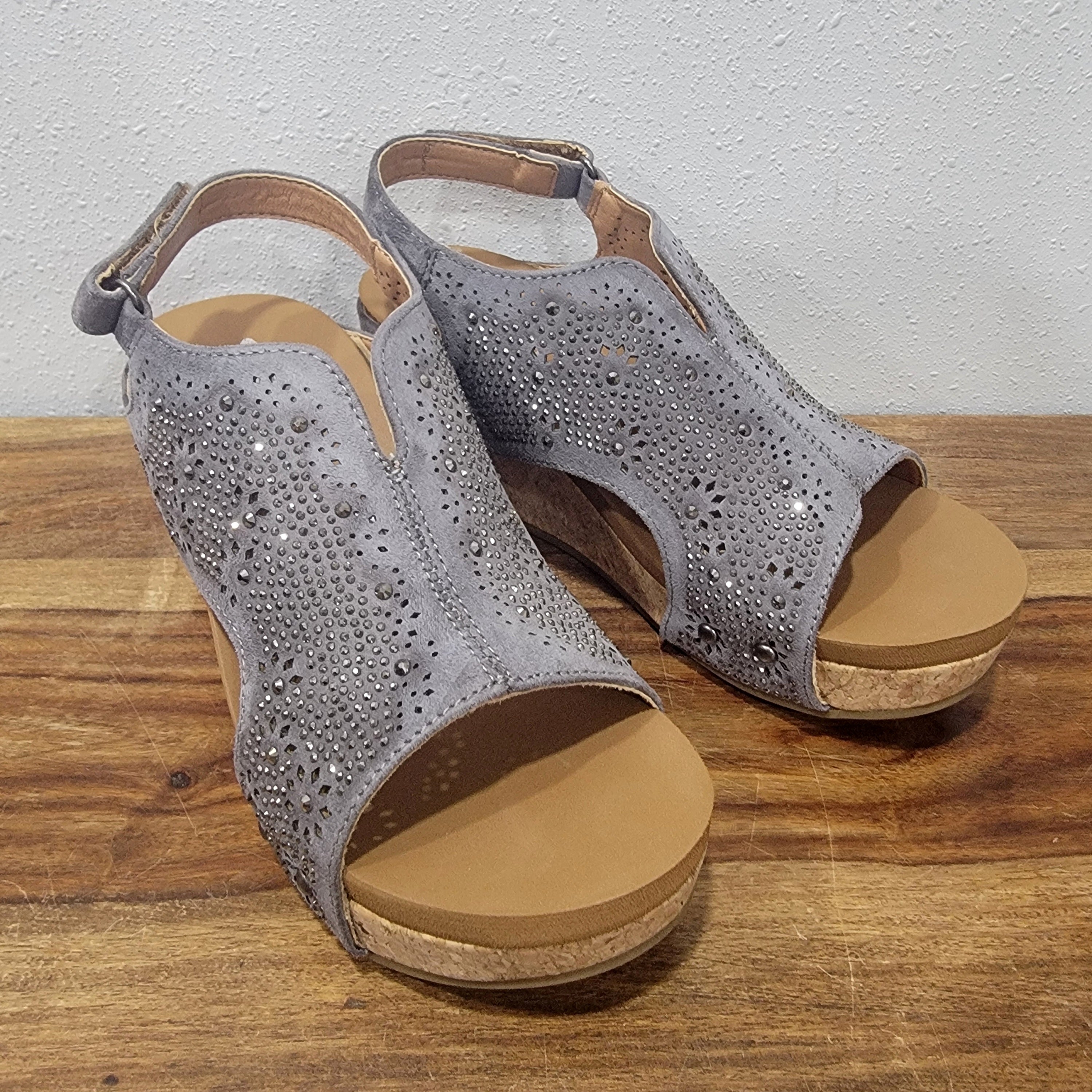 Very G Grey Starry Nights Wedges – Rocky Road Boutique
